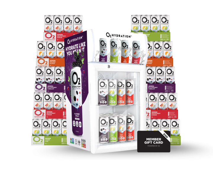 O2 Hydration mini fridge